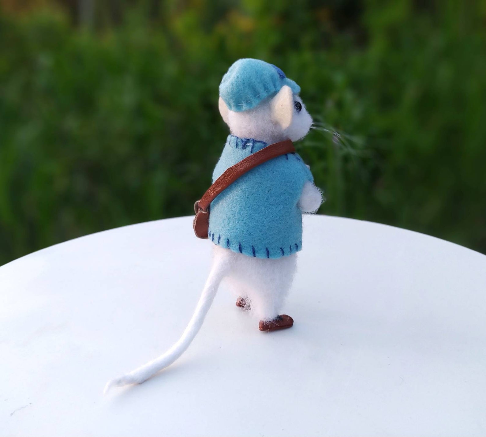 White Felt Mouse in Clothes Cute Woolen Beast Needle Felted | Etsy