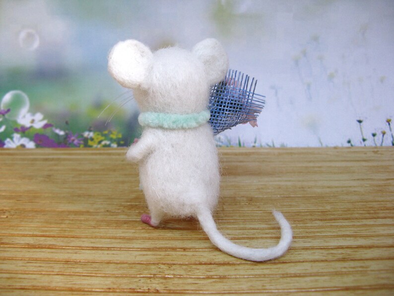 Felt White Mouse Woolen Cute Mouse Mouse Birthday Gift - Etsy