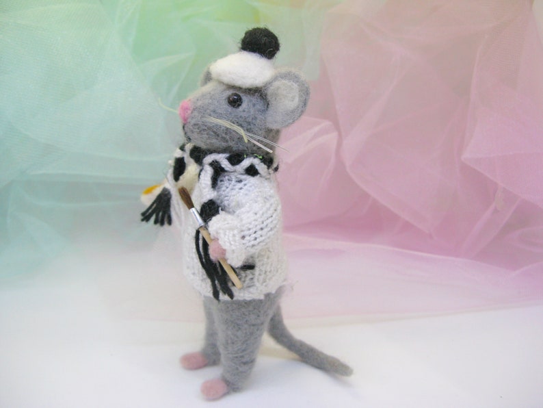 Felt mouse gray felt mouse mini felt animal | Etsy