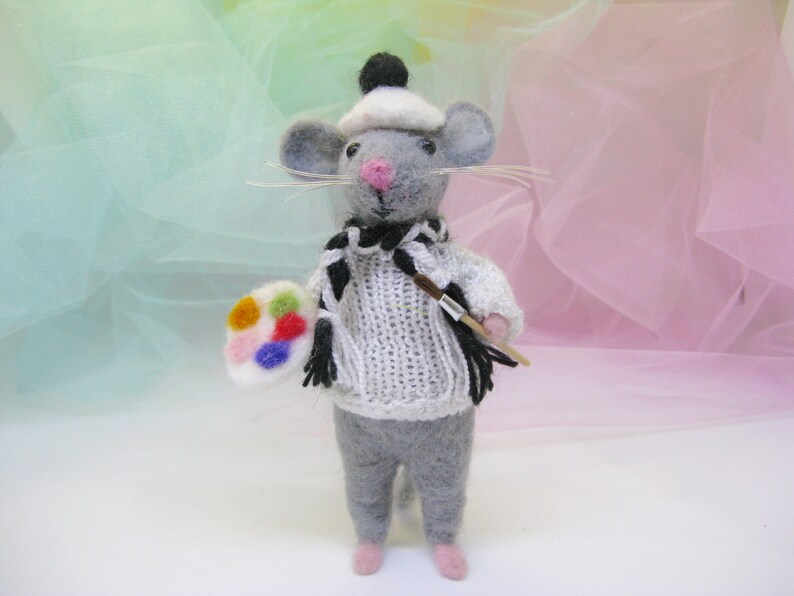 Felt mouse gray felt mouse mini felt animal | Etsy