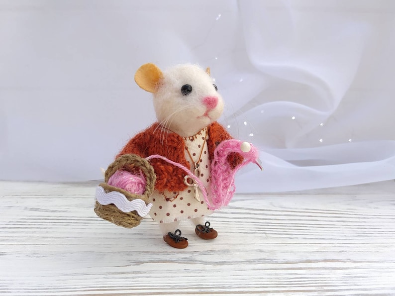 Needle Felted Mouse Felted Mice Animal Figurine Mini Felt - Etsy