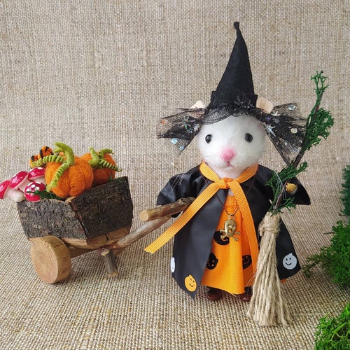 Felt Mouse Halloween Decorations Needle Felted Animal - Etsy