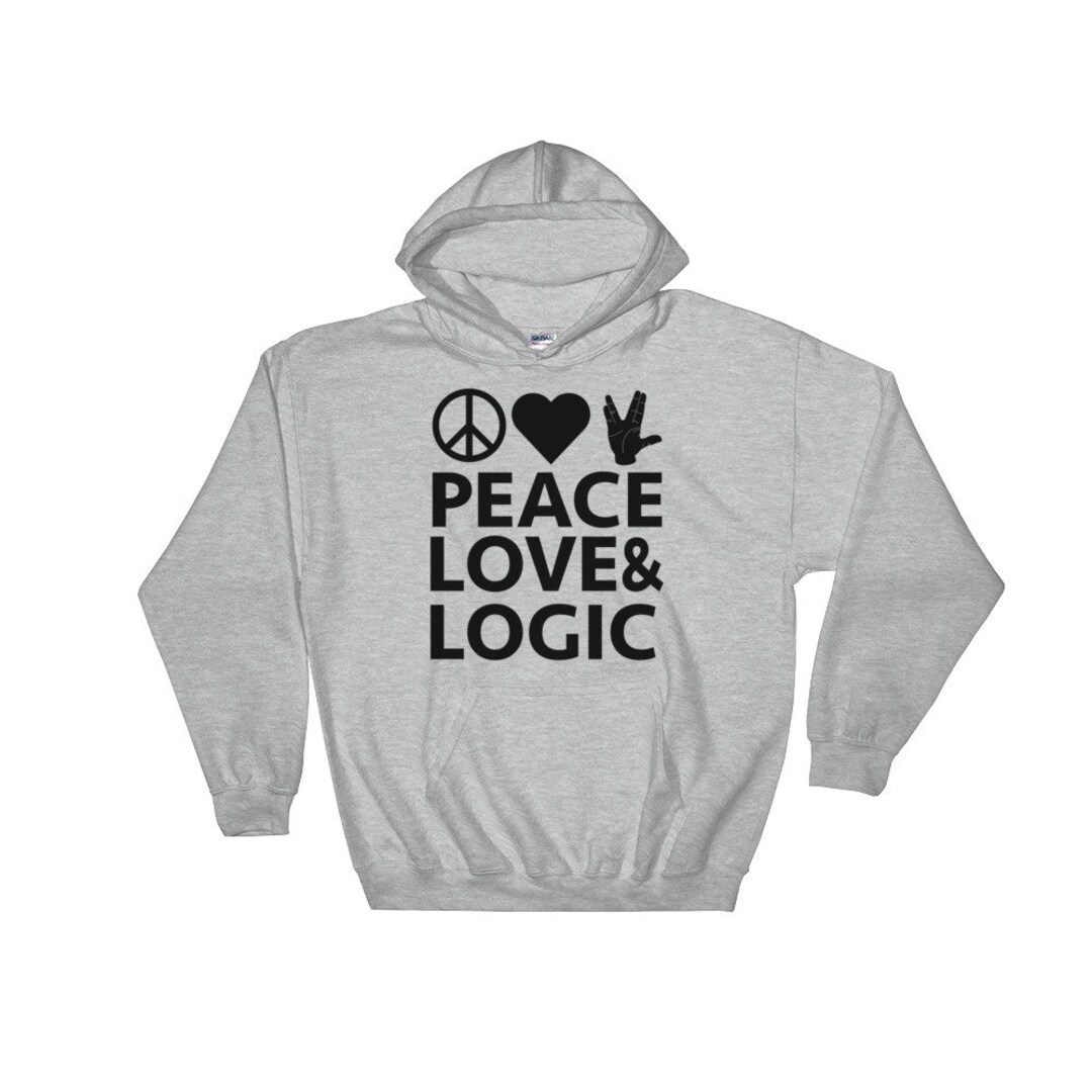 PEACE LOVE & LOGIC Unisex Hooded Sweatshirt - Etsy