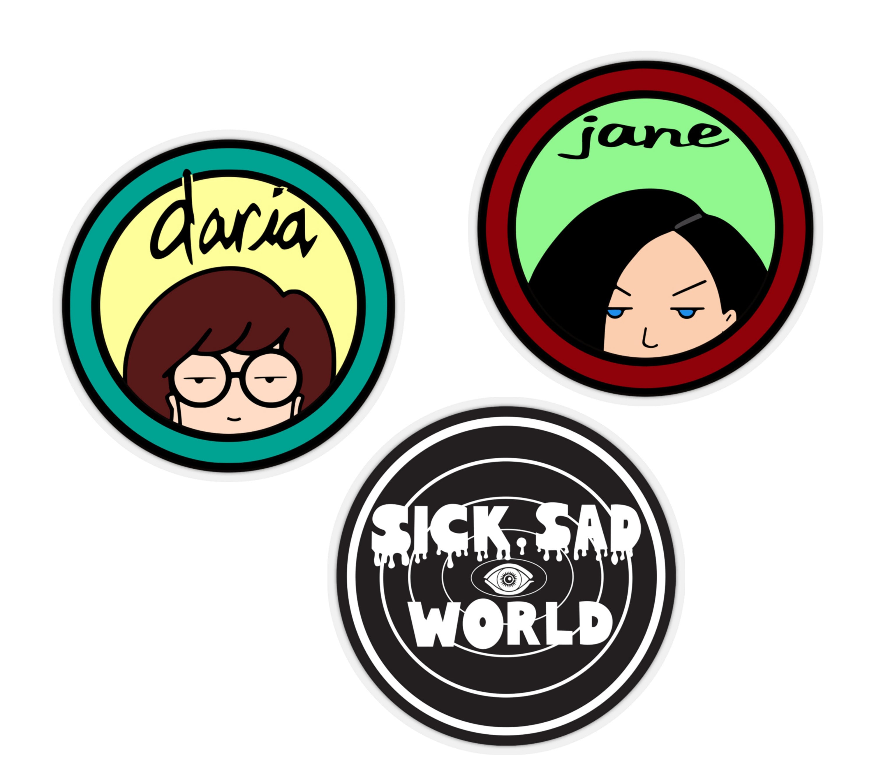Daria Kiss-cut Sticker Set of Three | Etsy