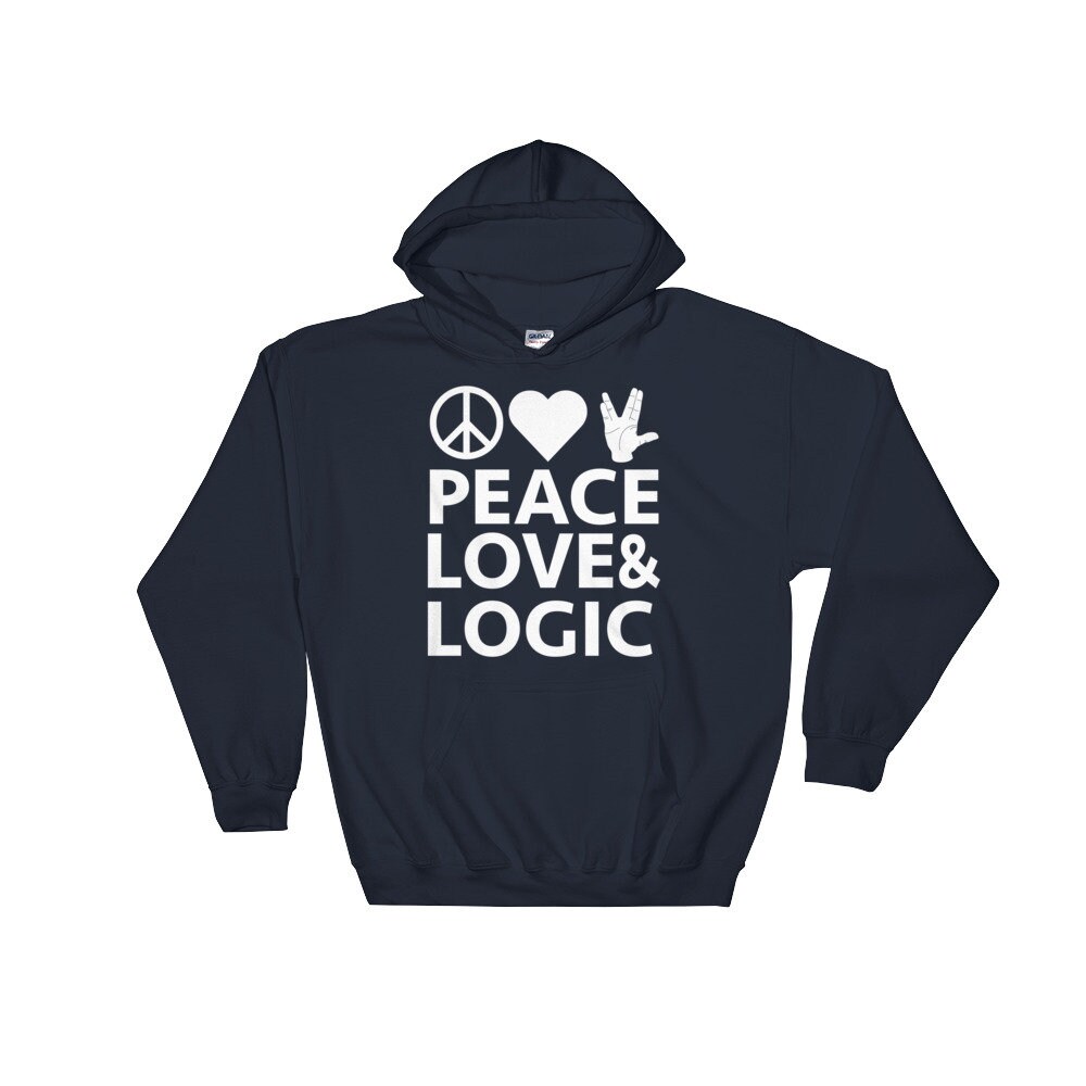 PEACE LOVE & LOGIC Unisex Hooded Sweatshirt - Etsy