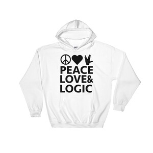 PEACE LOVE & LOGIC Unisex Hooded Sweatshirt - Etsy