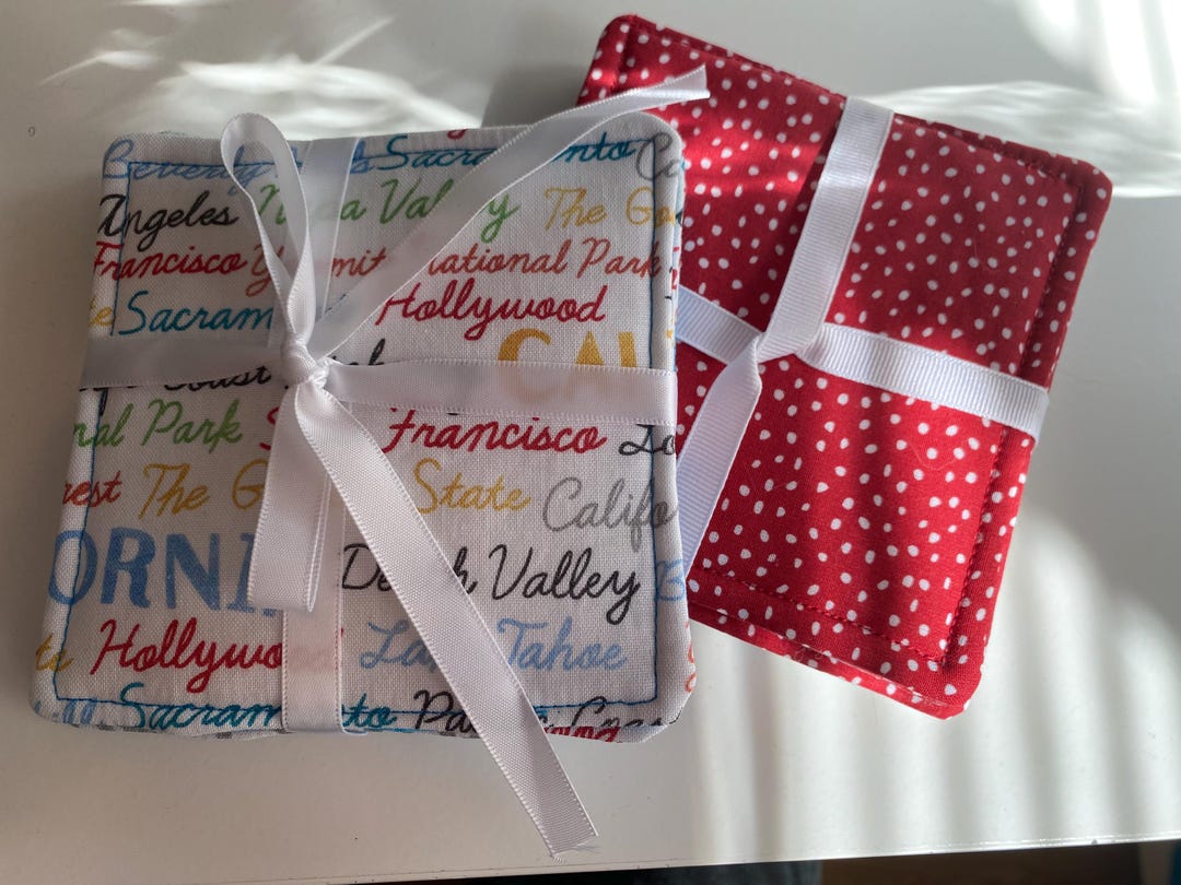 Handmade Cloth Coasters Set - Fun Print Fabric, Housewarming Gift - Etsy