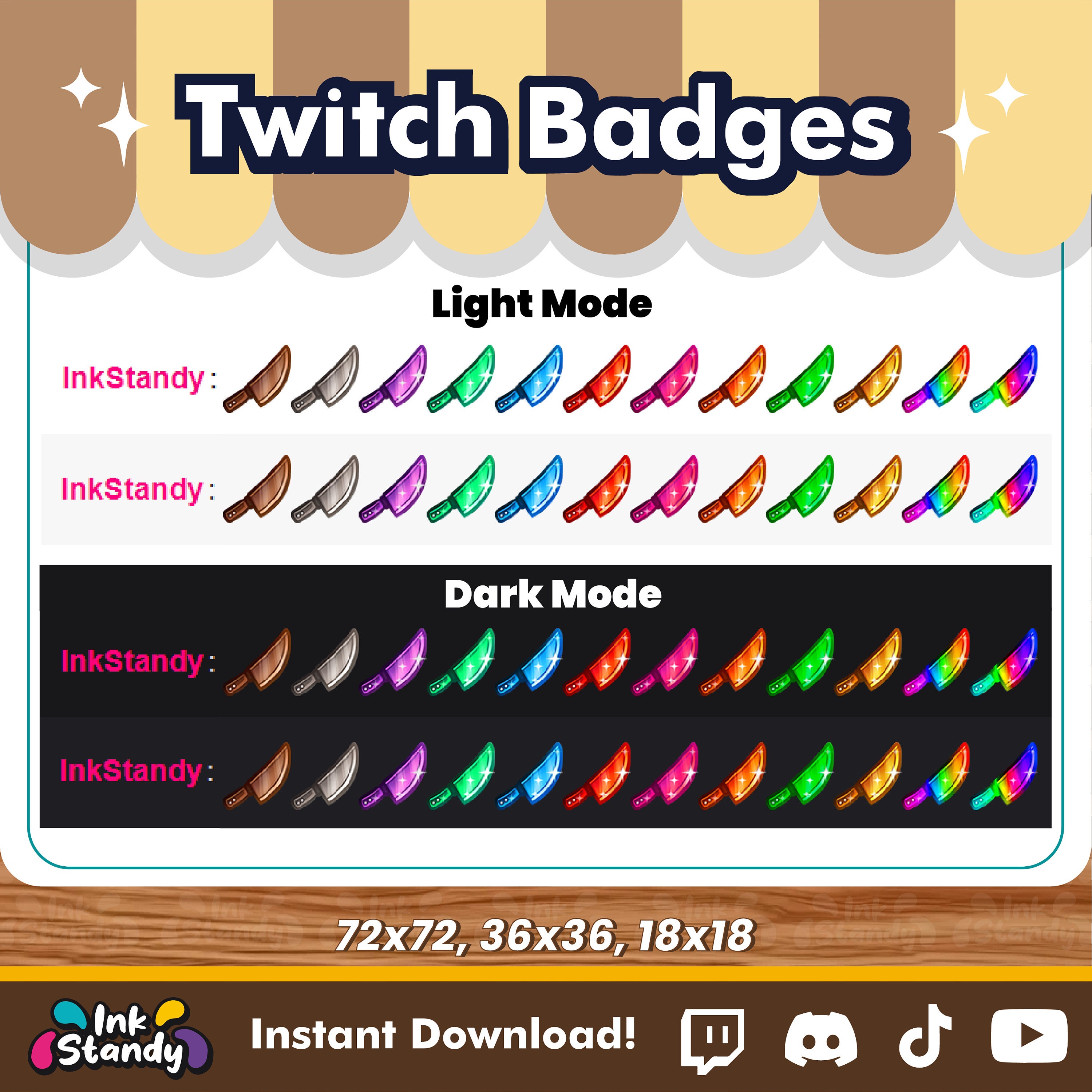KNIVES - Bit & Sub Badges Twitch | Discord | Cooking | Cuchillos ...
