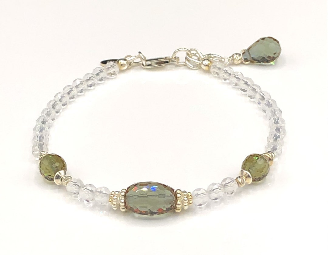 Zultanite Csarite Diaspore & Clear Quartz Color Changing Bracelet in ...
