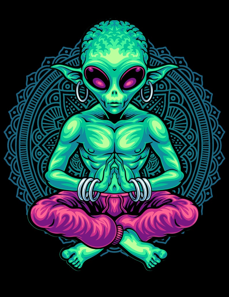 Alien Yoga PNG Svg-sublimation Design Download DTG Printing Sublimation ...