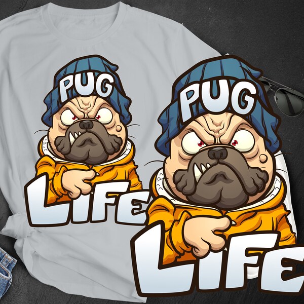 Pug Life Svg - Etsy