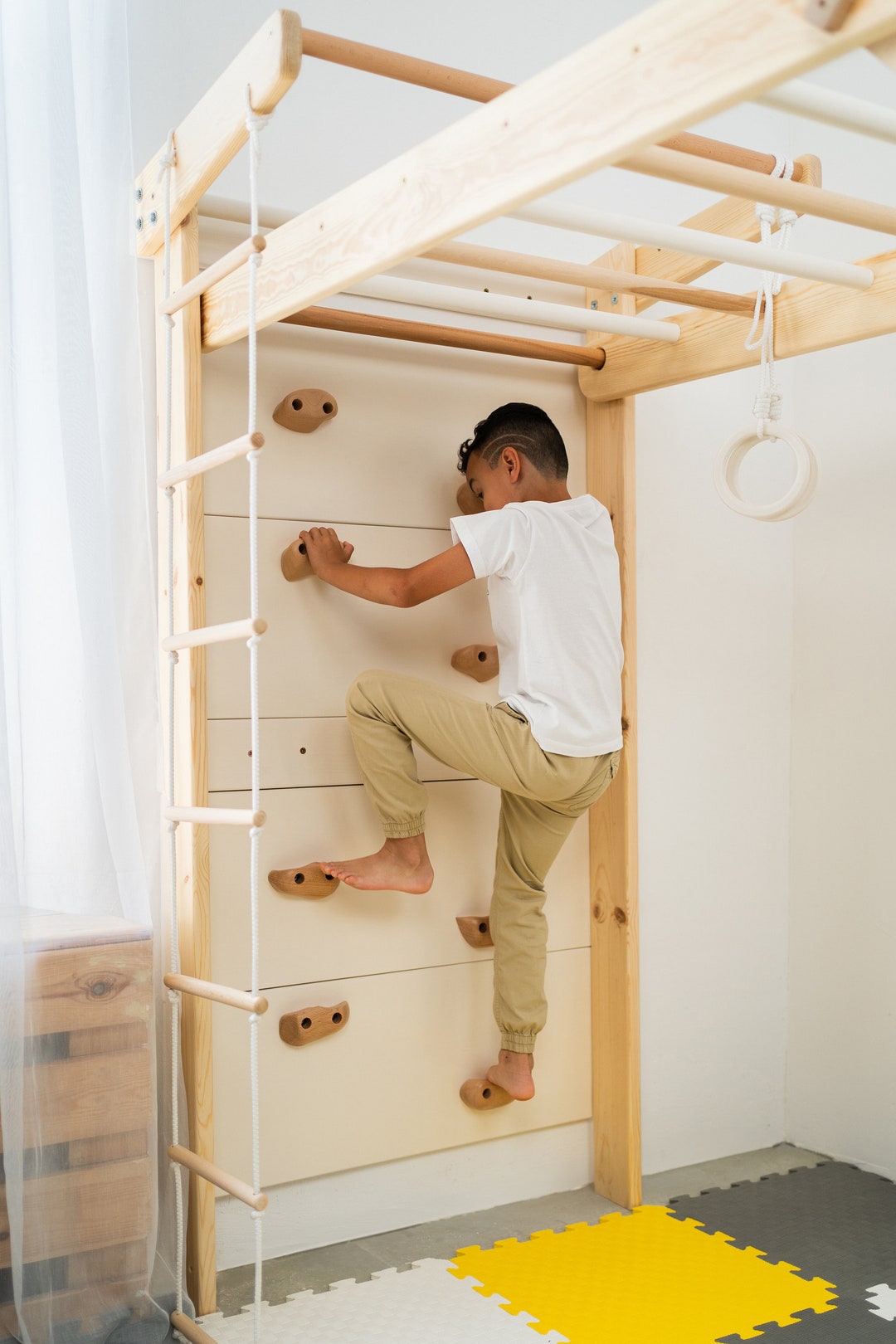 Collapsible Transformer Climbing Gym: Indoor Wooden Playhouse With ...
