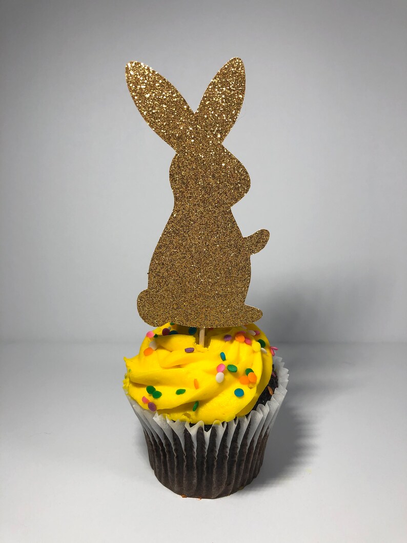 Bunny With Arm Cupcake Toppers - Etsy