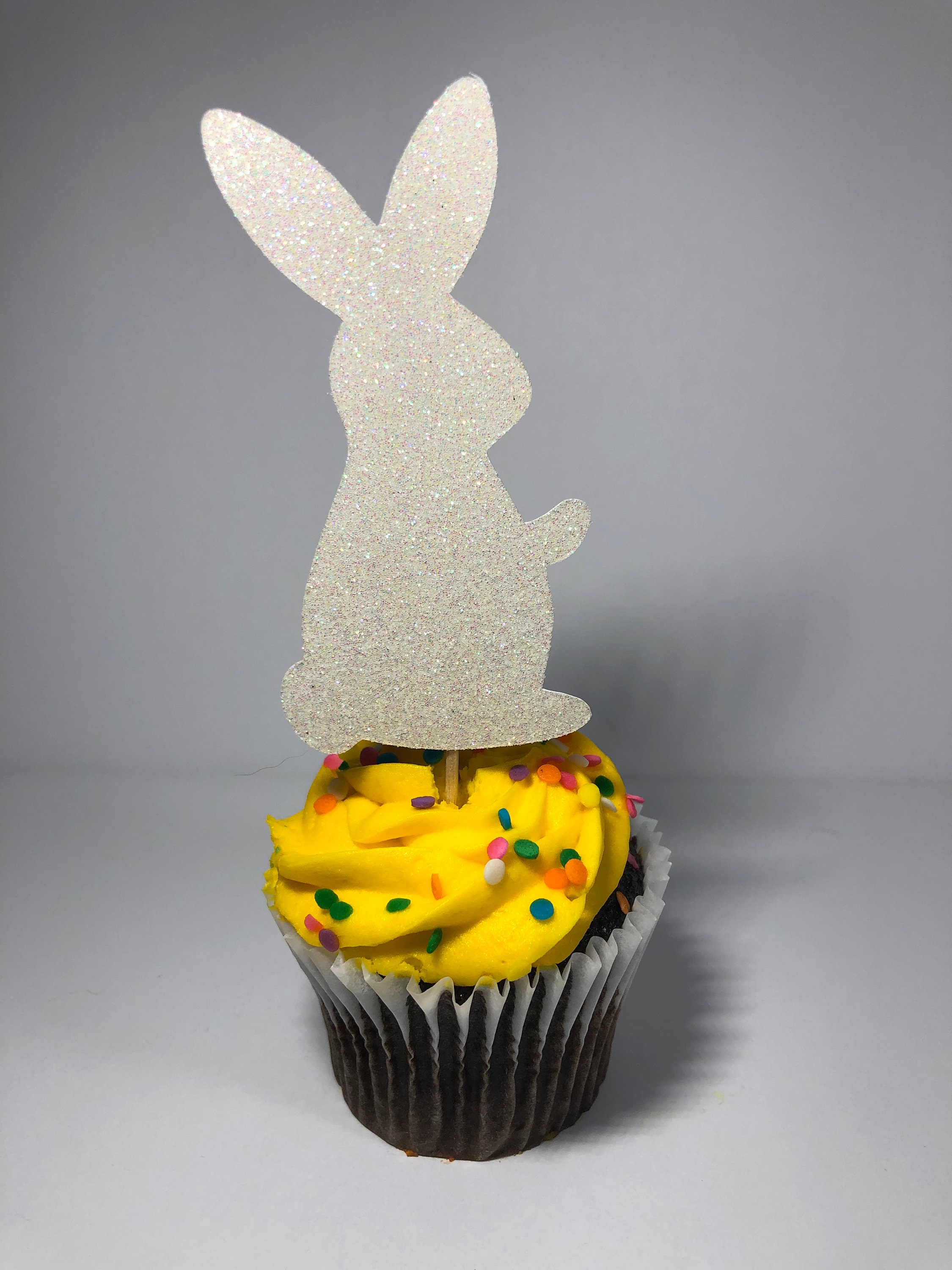 Bunny With Arm Cupcake Toppers - Etsy