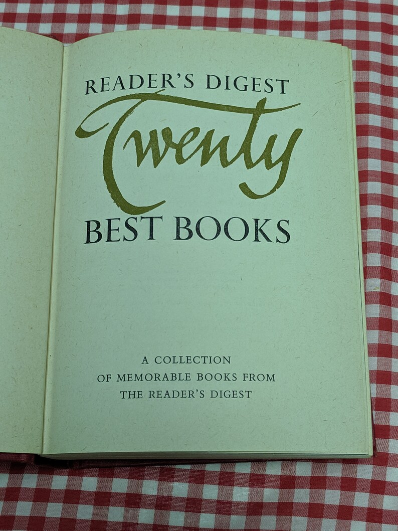 Reader's Digest Twenty Best Books Published 1958 in London England ...