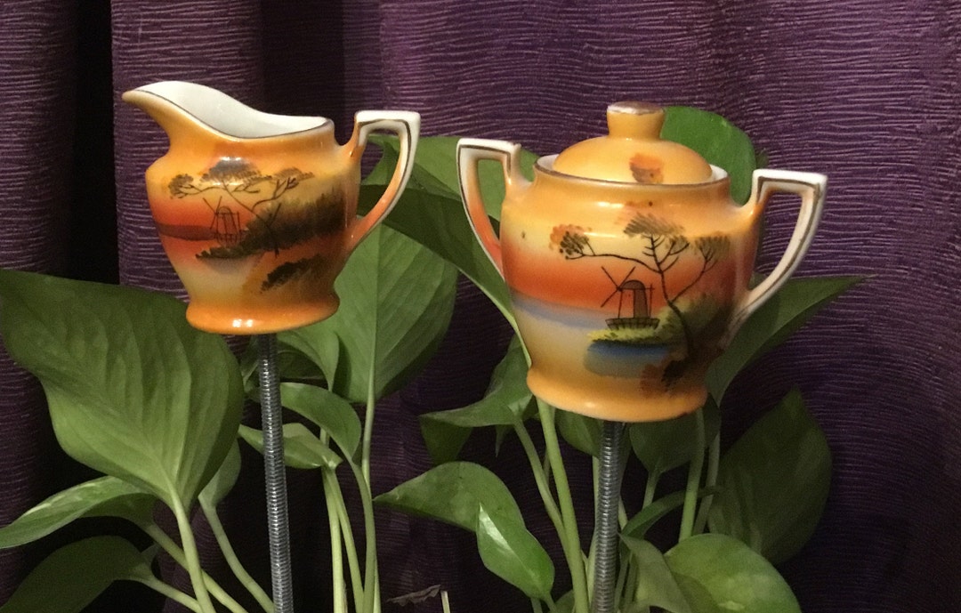 Pair of Plant Pals, Beautiful Sugar Bowl & Creamer Set, Plant ...