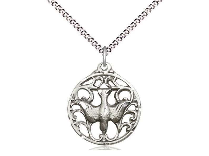 Sterling Silver Holy Spirit Pendant on a 18 Inch Light Rhodium - Etsy