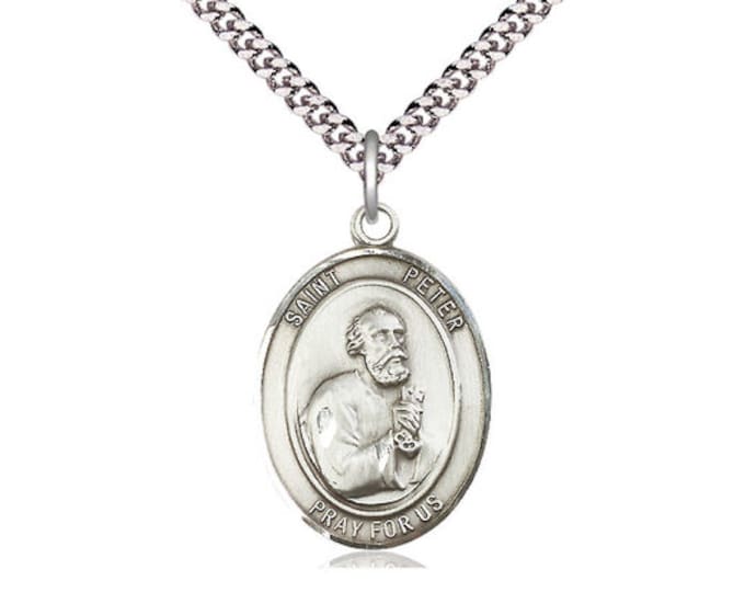 St Peter the Apostle Sterling Silver Pendant on a 24 Inch - Etsy
