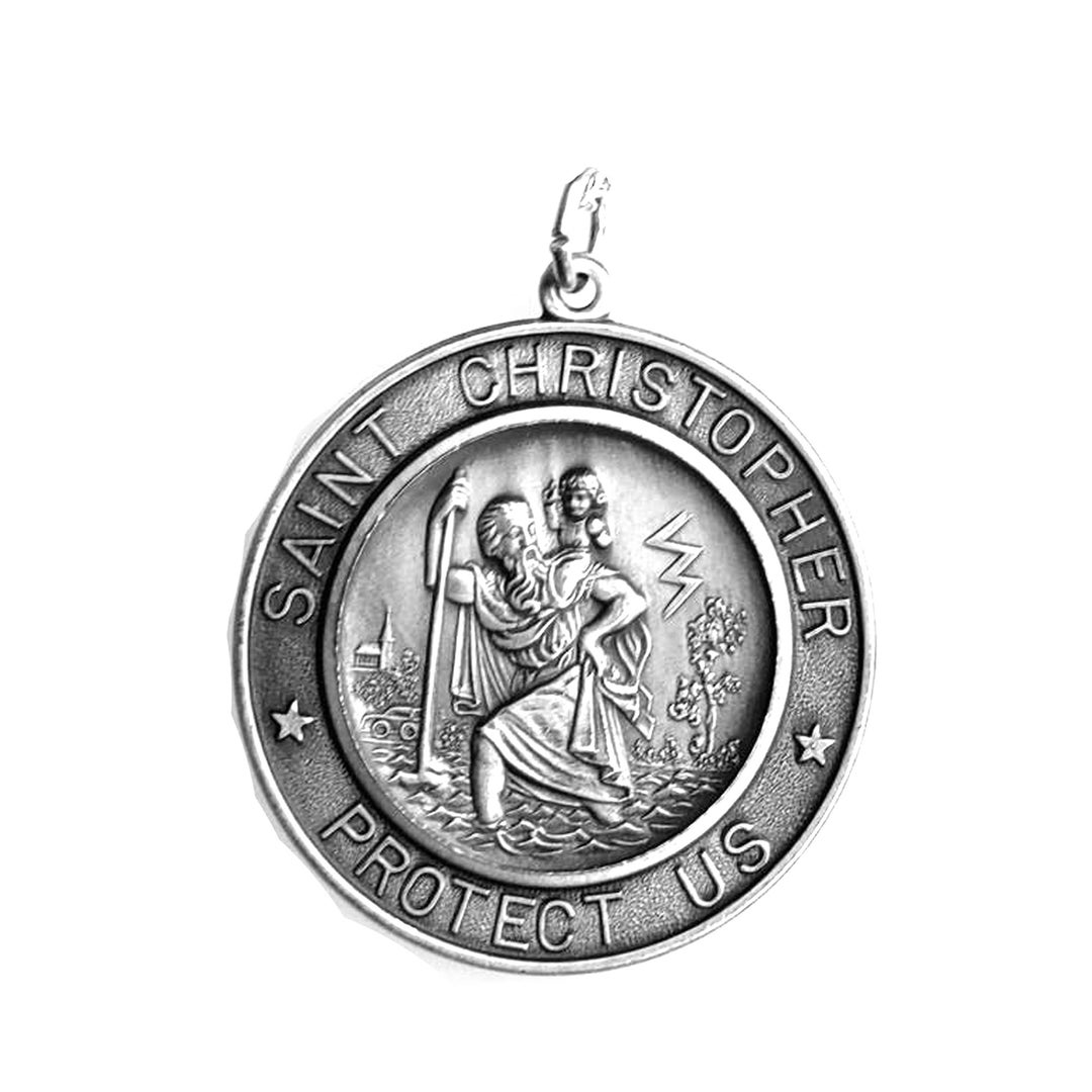 St Christopher Sterling Silver Pendant - Etsy