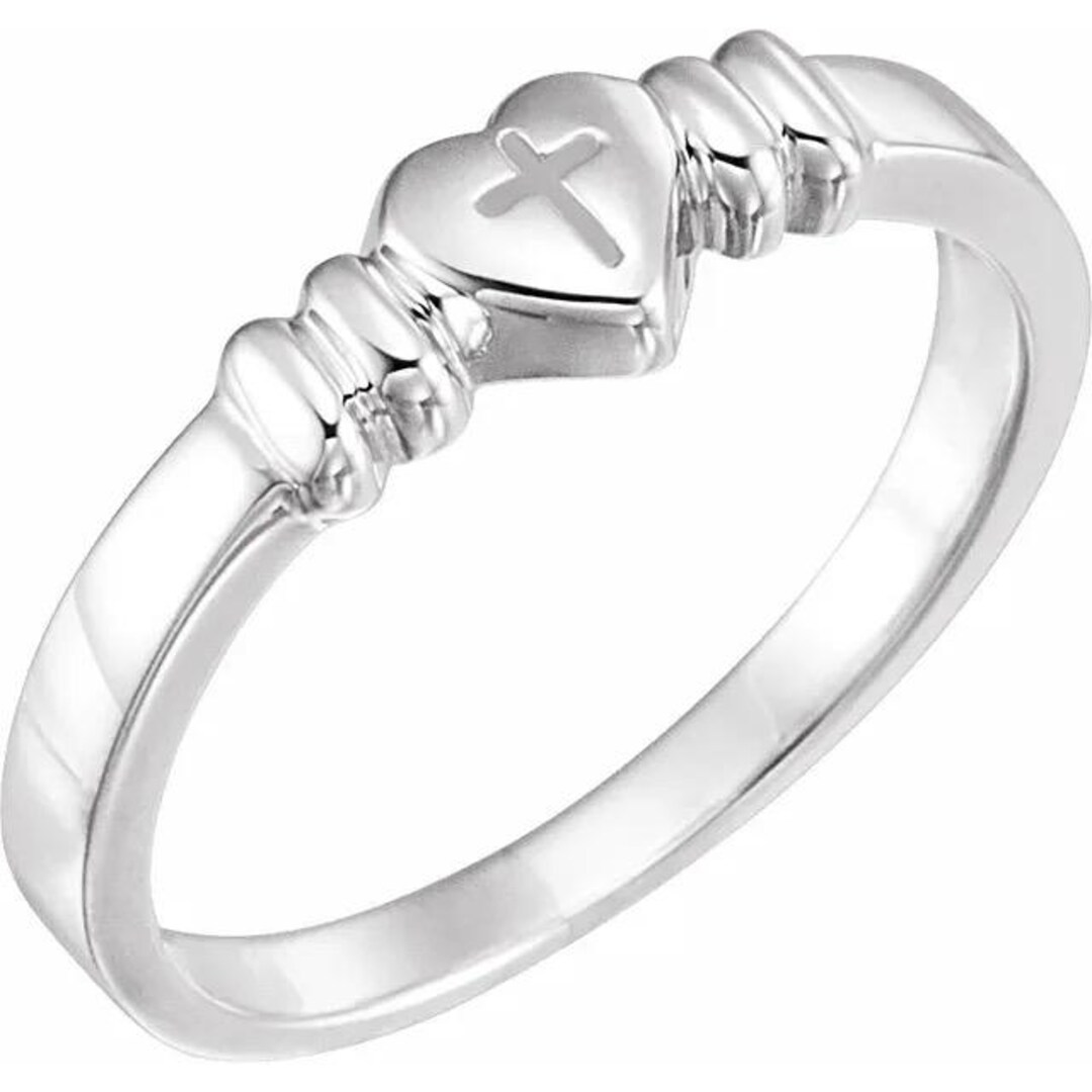 Heart & Cross Chastity Ring Sterling Silver - Etsy