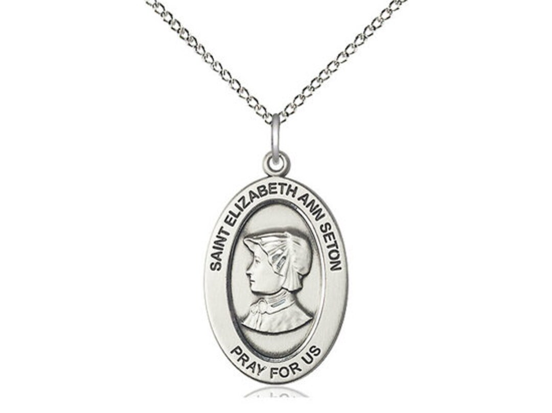 St. Elizabeth Ann Seton Sterling Silver Pendant on a 18 Inch Sterling ...