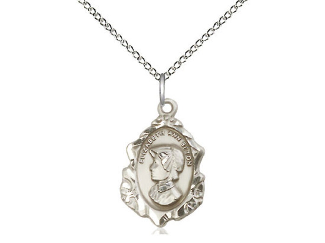 St Elizabeth Ann Seton Sterling Silver Pendant on a 18 Inch Sterling ...