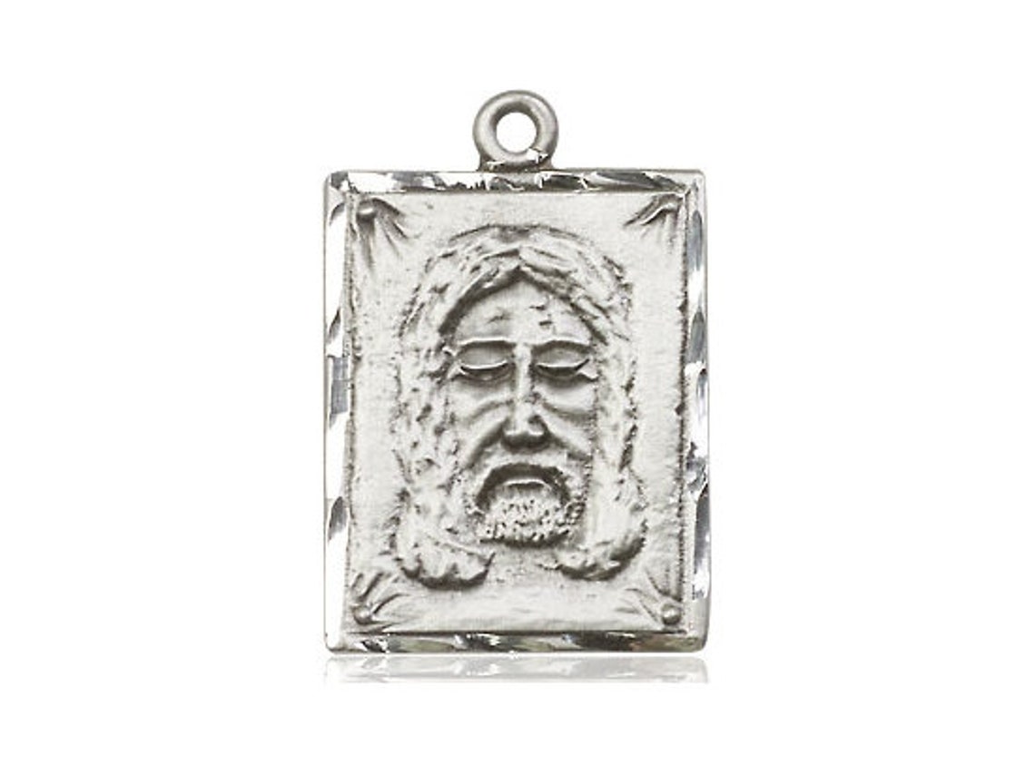 Sterling Silver Holy Face Pendant on a 24 Inch Light Rhodium - Etsy