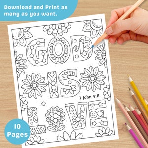 Flower Bible Verse Coloring Page, Coloring Sheets, Coloring Pages for ...