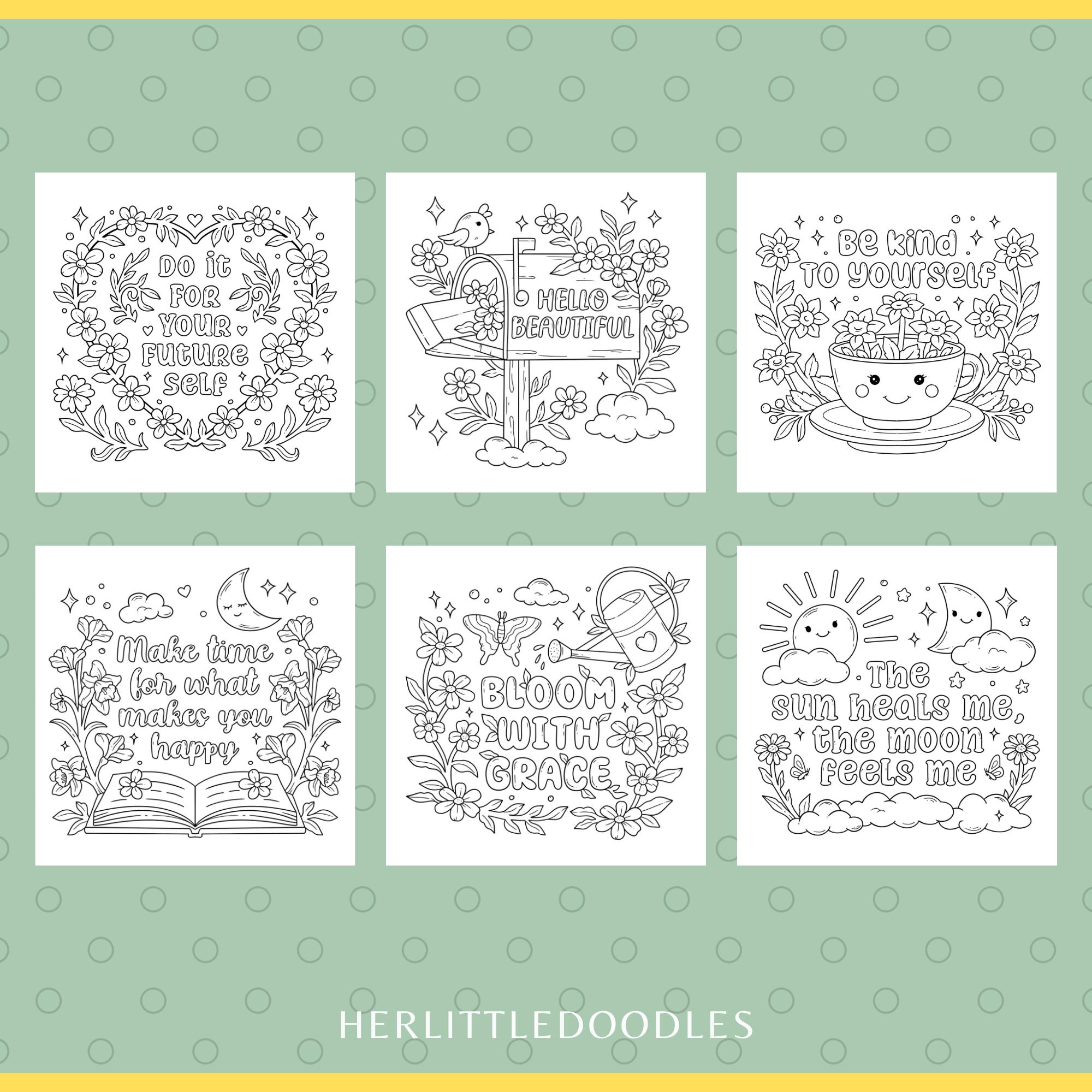 Cute Motivational Coloring Pages, Coloring Pages for Teen and Adults ...