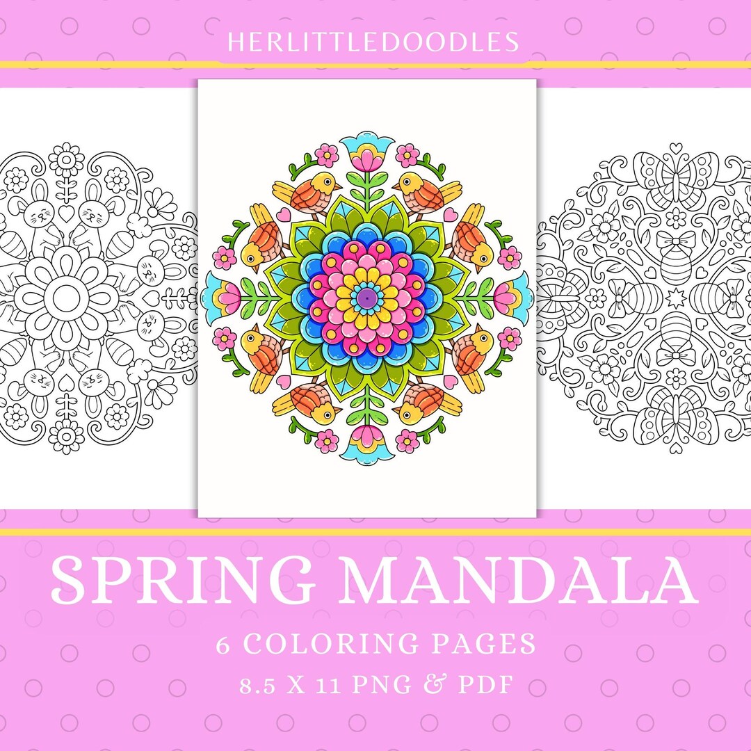 Spring Mandala Coloring Sheets, Coloring Pages, Coloring Pages, Instant ...