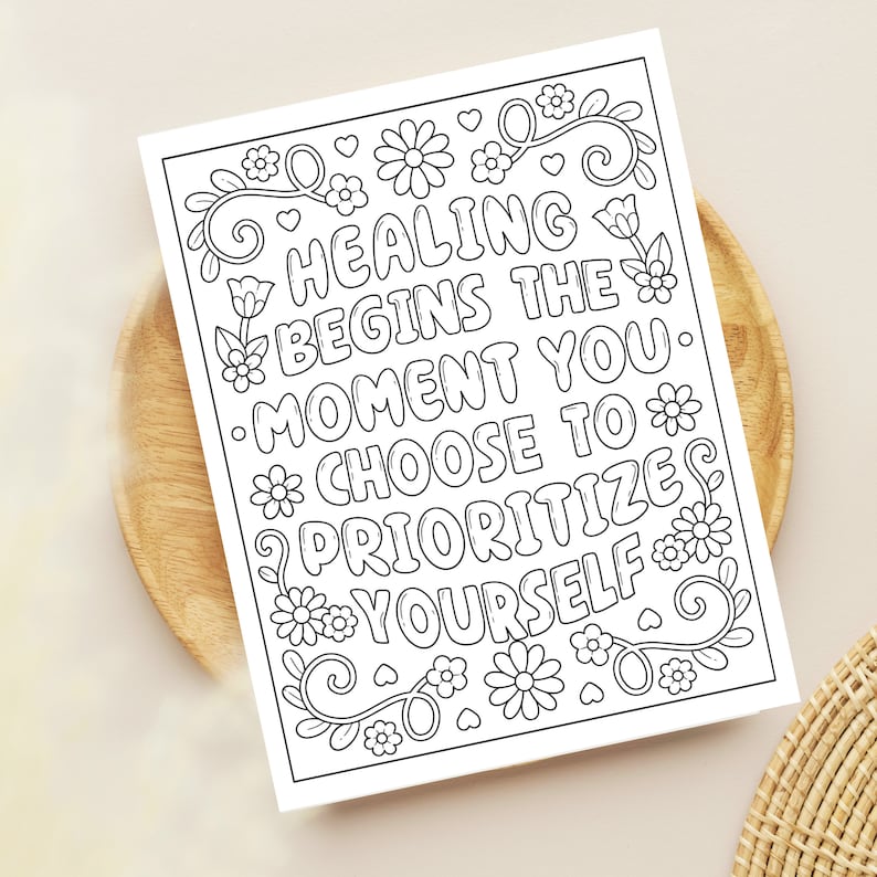 Mental Health Coloring Pages, Coloring Pages for Teen and Adults, Self ...