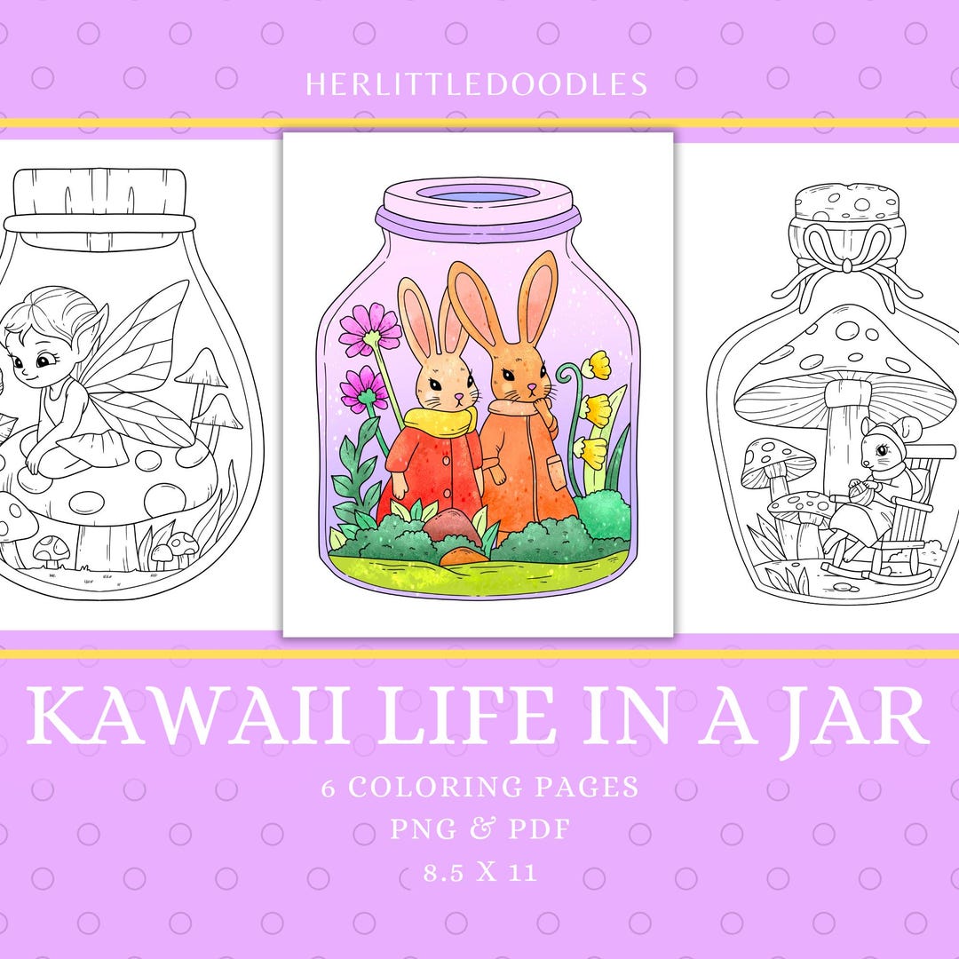 Kawaii Life in A Jar Coloring Pages, Kawaii Coloring Pages, Magic Jar ...