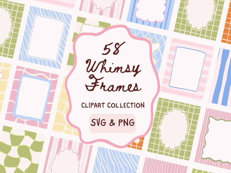 Hand Drawn Whimsical Frames SVG, Whimsical Ribbons and Frames – Clip ...