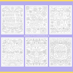 Mental Health Coloring Pages, Coloring Pages for Teen and Adults, Self ...