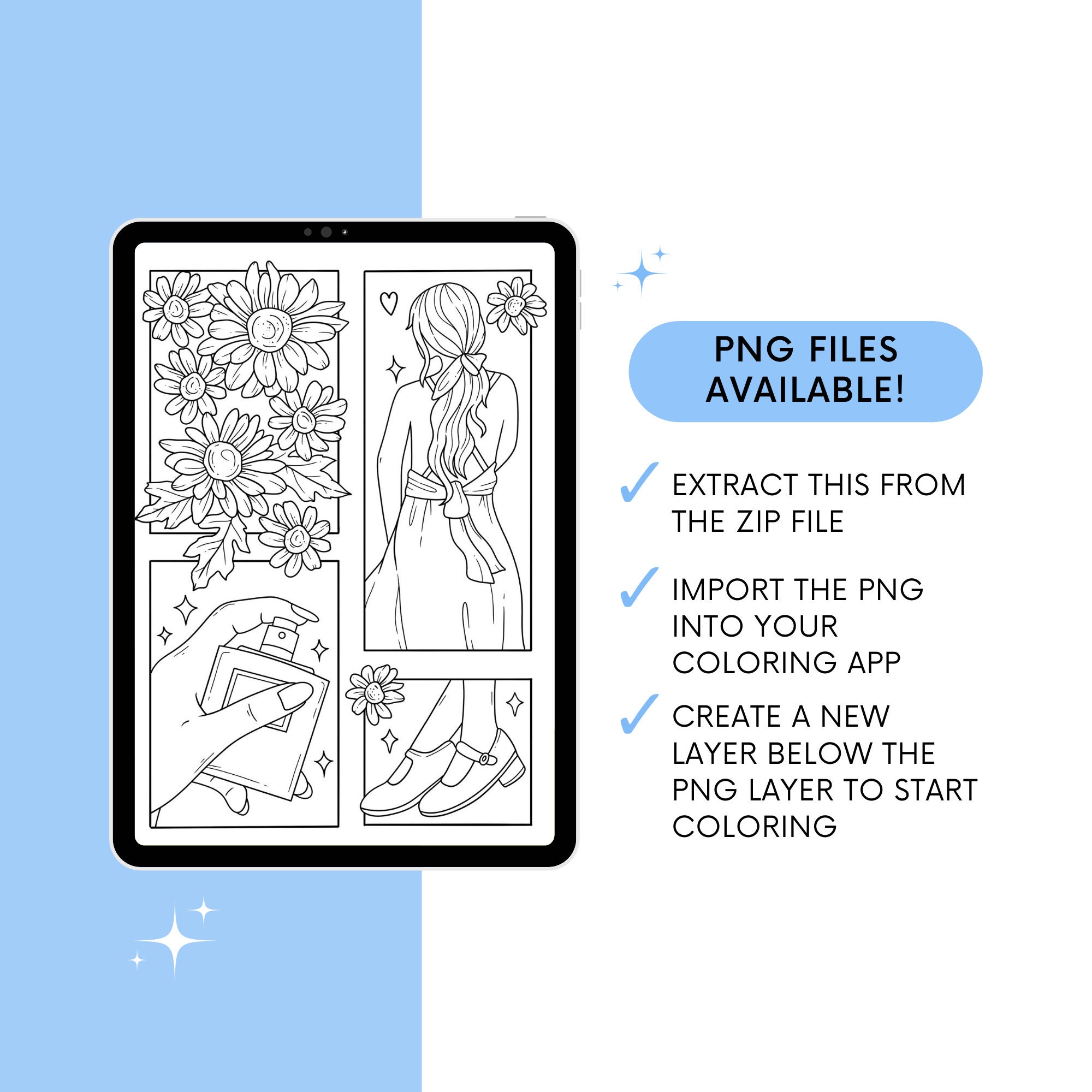 Comic Art Coloring Pages: Inspiring Girls (PNG, PDF Digital Download ...