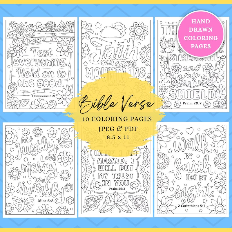 Bible Verse Flower Coloring - Etsy