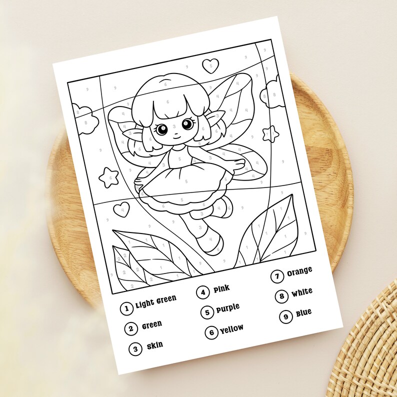 Fantasy Color by Number Pages: Fairytale Coloring Sheets (PDF & PNG) - Etsy