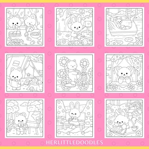 Cute and Cozy Friends, Coloring Sheets, Coloring Pages, Instant ...