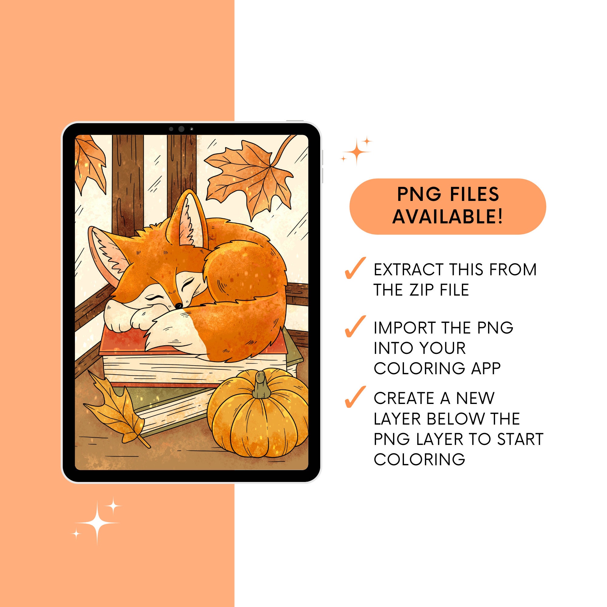 Cozy Autumn Coloring Pages: Fall Designs (PNG & PDF) - Etsy
