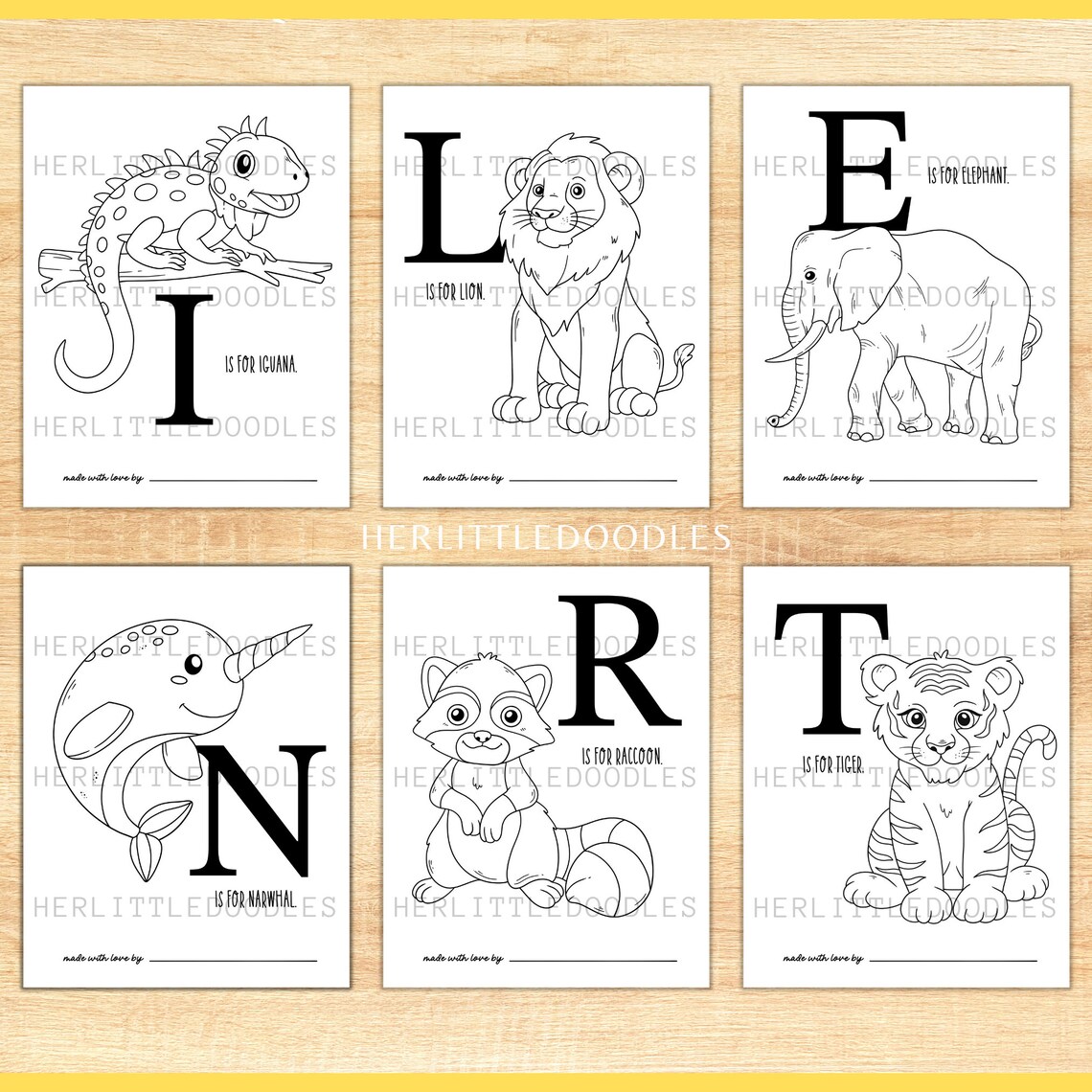 ABC Baby Shower Coloring Book, A to Z Coloring Pages, Baby Party Games ...