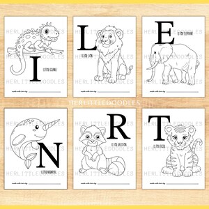 Animal Alphabet Coloring Book: ABC Baby Shower Game (digital Download ...