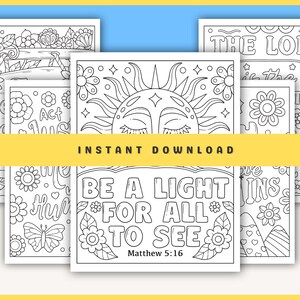 Flower Bible Verse Coloring Page, Coloring Sheets, Coloring Pages for ...