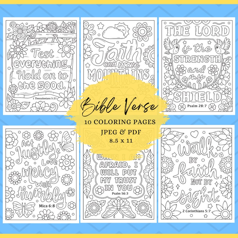 Flower Bible Verse Coloring Page, Coloring Sheets, Coloring Pages for ...