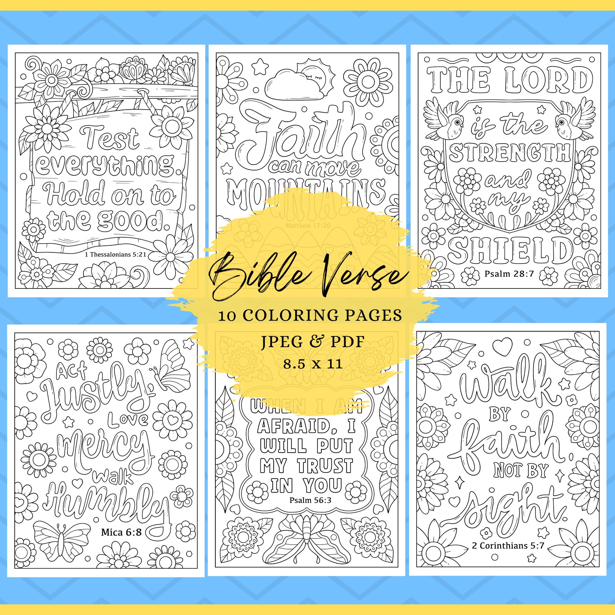 Flower Bible Verse Coloring Page, Coloring Sheets, Coloring Pages for ...