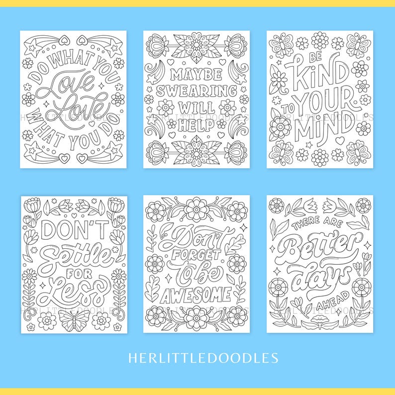 Self-love Coloring Pages, Coloring Pages for Teen and Adults ...