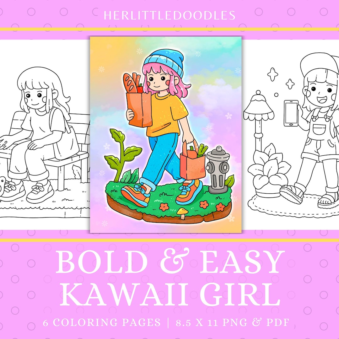 Cozy Girls at Home, Coloring Sheets, Coloring Pages, Instant Download ...