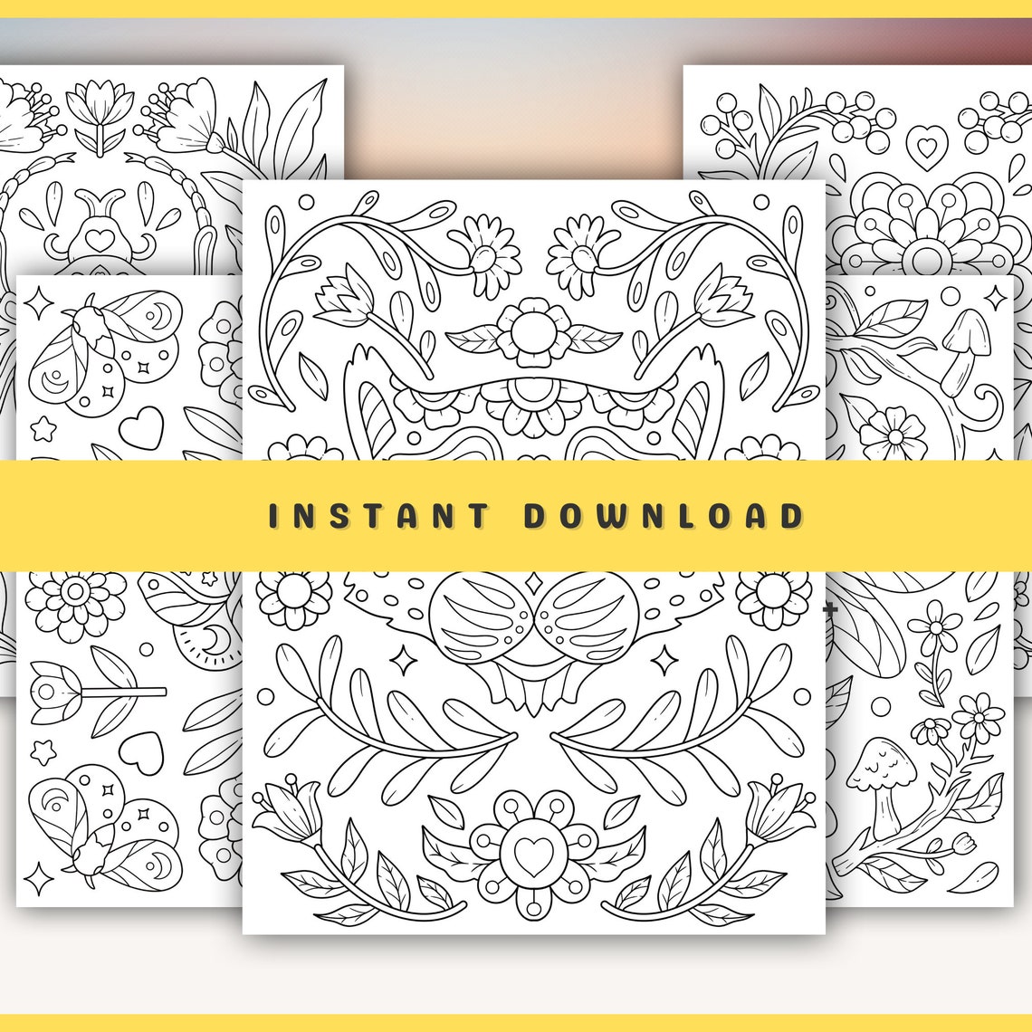 Folk and Nature Coloring Page, Coloring Sheets, Coloring Pages for ...