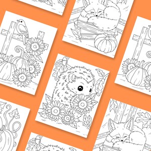 Cozy Autumn Coloring Pages: Fall Designs (PNG & PDF) - Etsy