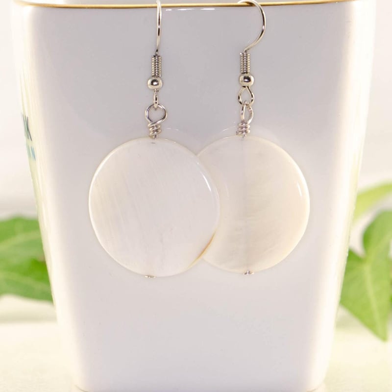 White Shell Earrings - Etsy