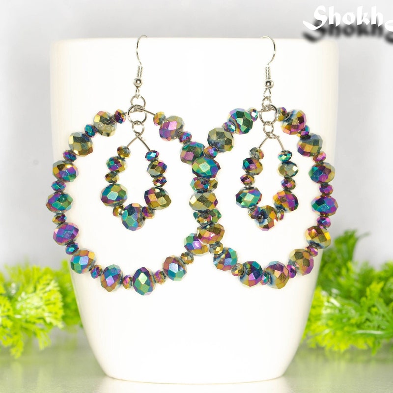 Large Colorful Earrings - Etsy